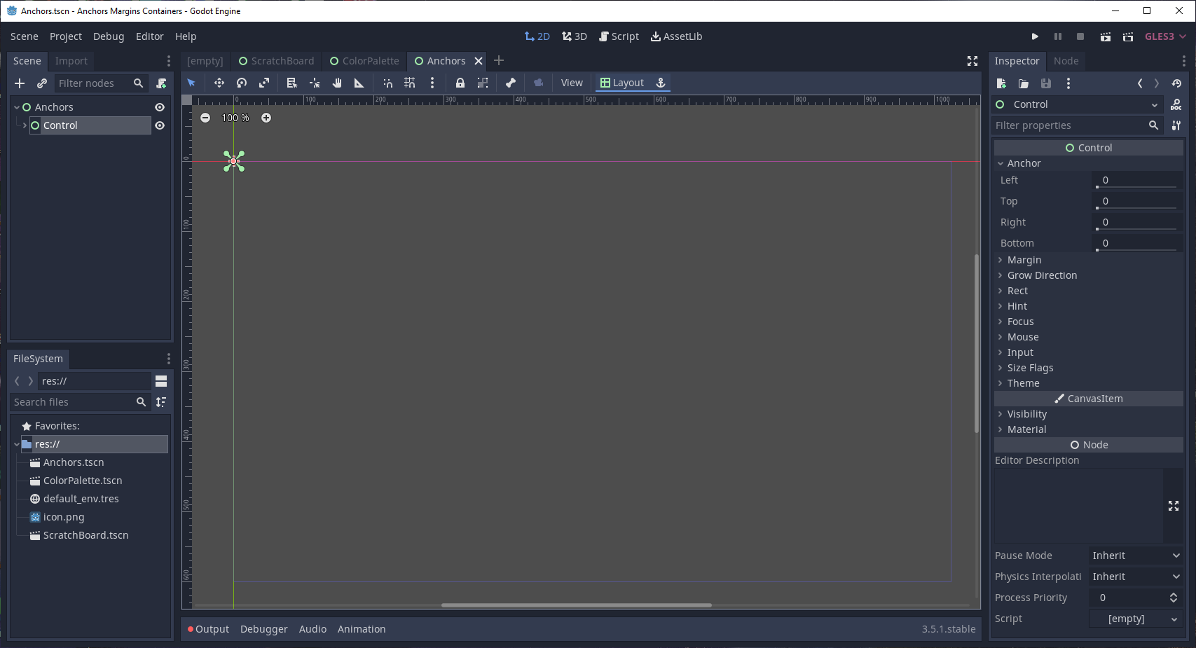 Anchors and Margins and Containers, Godot My! – Josh Anthony